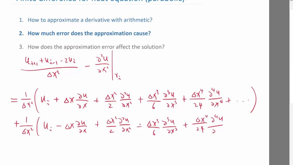 Finite Difference Method Error Estimation Windows Diary